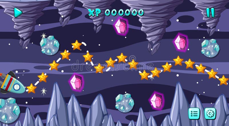 A Game Template Galaxy Space Scene Stock Vector - Illustration of ...