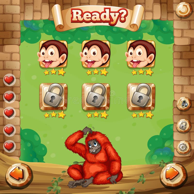 Monkey on the Background of the African Landscape, Savanna Stock Vector ...