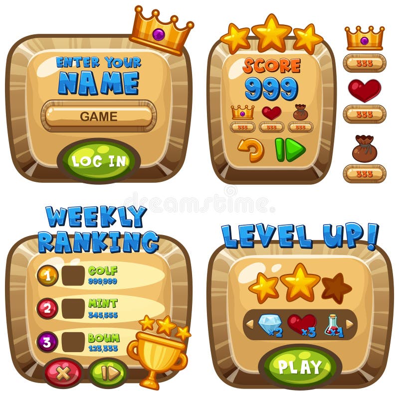 Game Template with Score Boards Stock Vector - Illustration of clipart ...