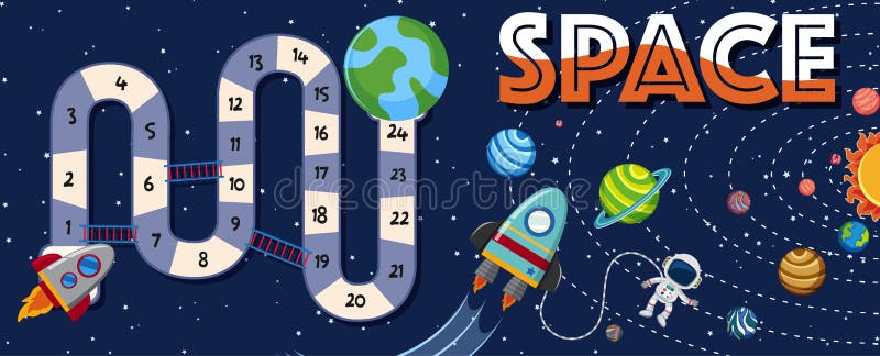 Game Template with Space Racing in Galaxy Background Stock Vector ...