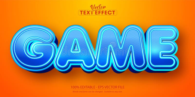 Game Text, Cartoon Style Editable Text Effect Stock Vector ...