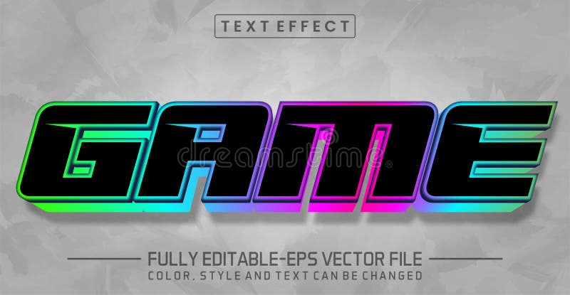 Game Text Editable Style Effect Stock Vector - Illustration of banner ...