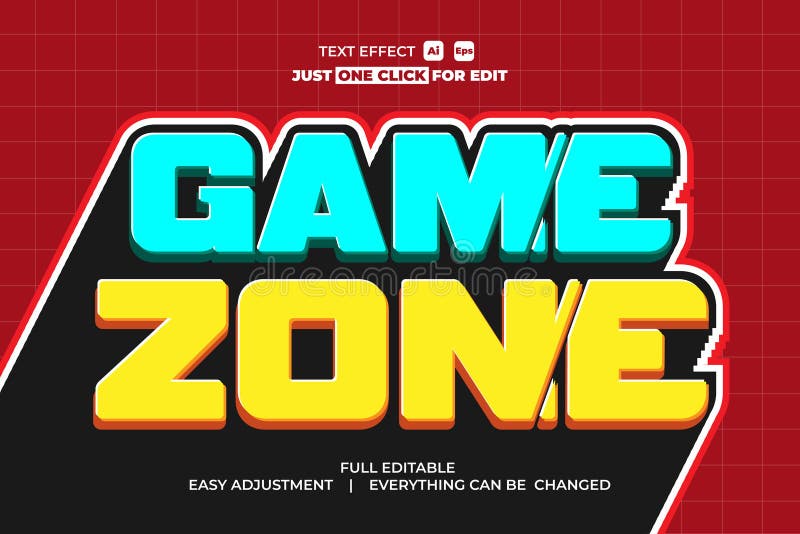 Game Zone Text Effect stock vector. Illustration of border - 277781892