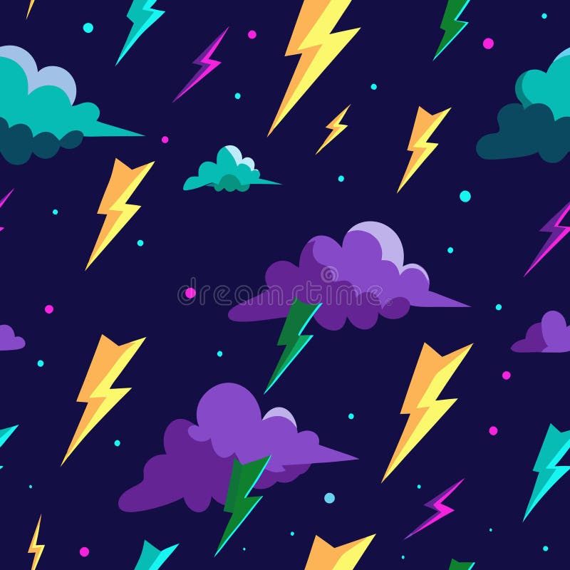 Game Textures with Electric Lightnings, Light Flashes Effect in Storm ...