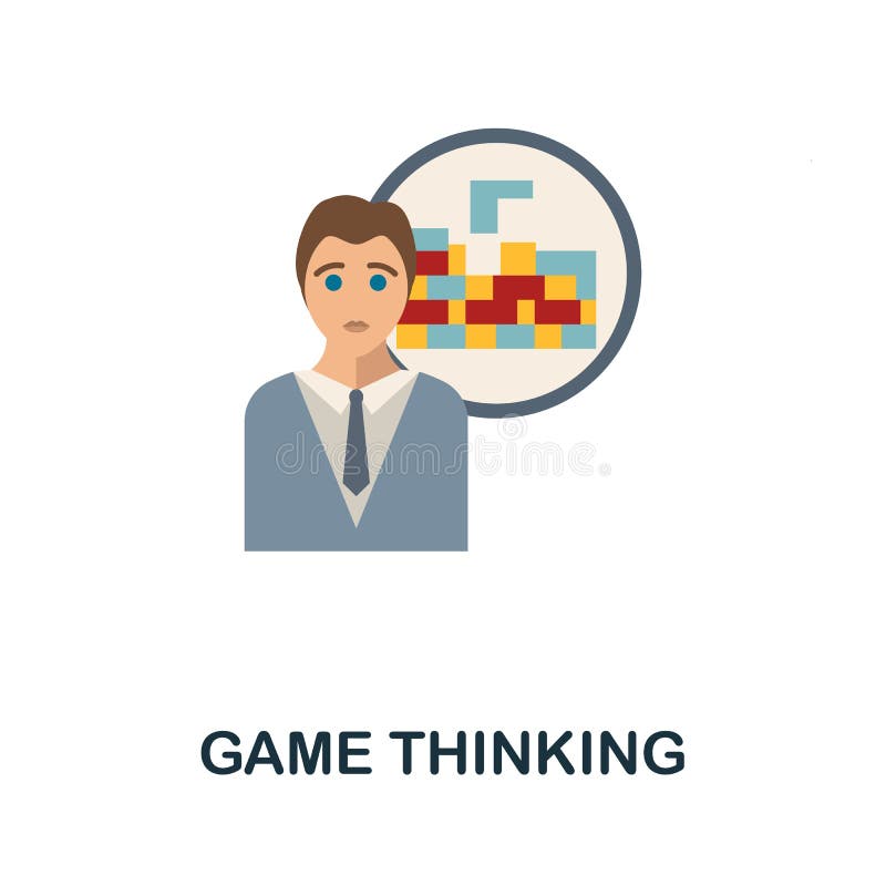 Game Thinking Flat Icon. Simple Sign from Gamification Collection ...