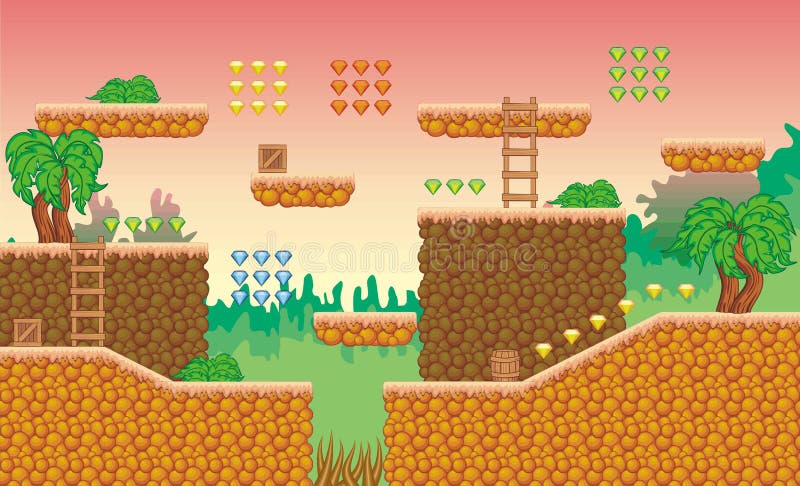 Game tileset 10 stock vector. Illustration of platform - 65890854