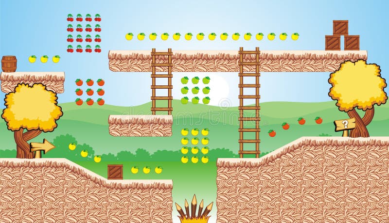 Game tileset 20 stock vector. Illustration of play, bonus - 65891909