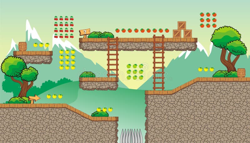 Game tileset 30 stock vector. Illustration of flower - 65891926