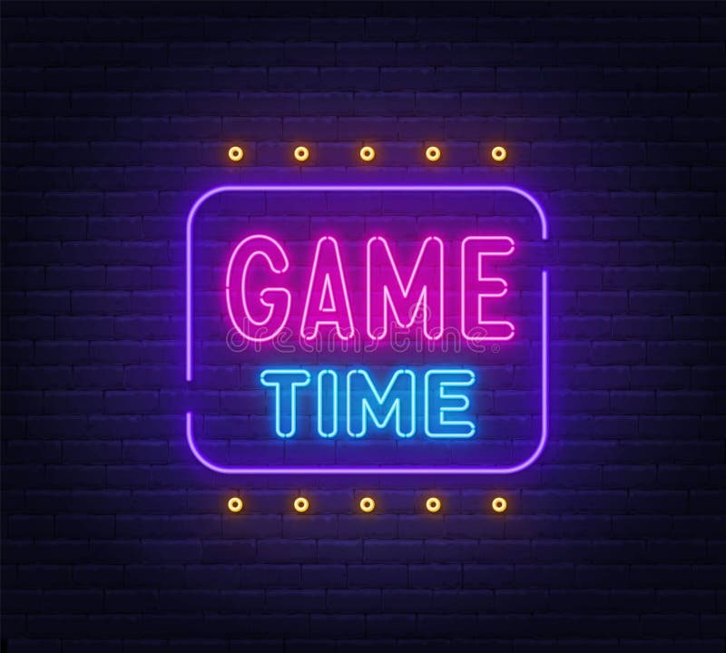 Neon Game Over Sign on Brick Wall Background Stock Illustration ...