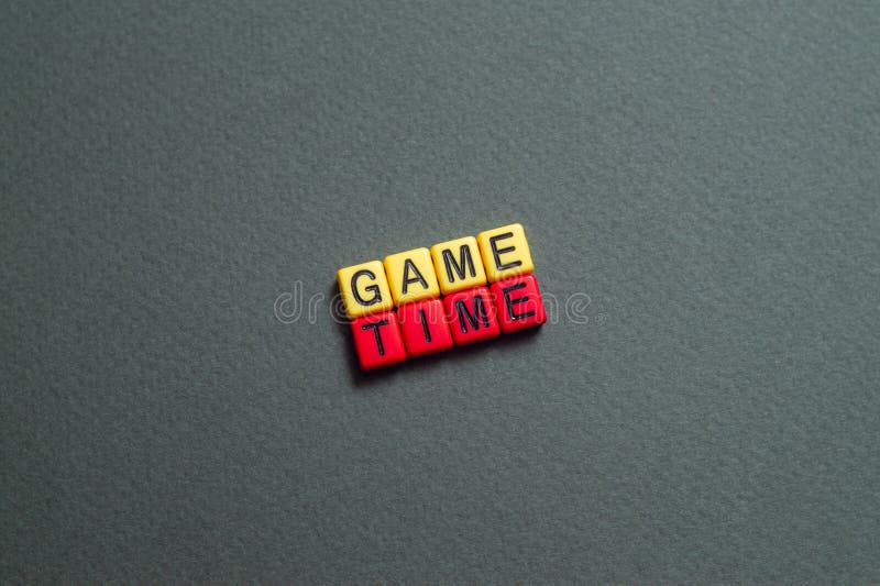 Game Time - Word Concept on Cubes, Text Stock Image - Image of wood ...