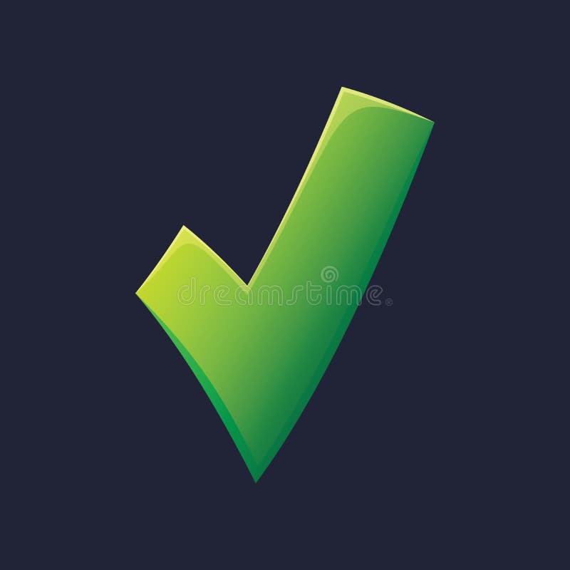 Game UI Asset. Gaming User Interface Check Mark Icon Stock Vector ...