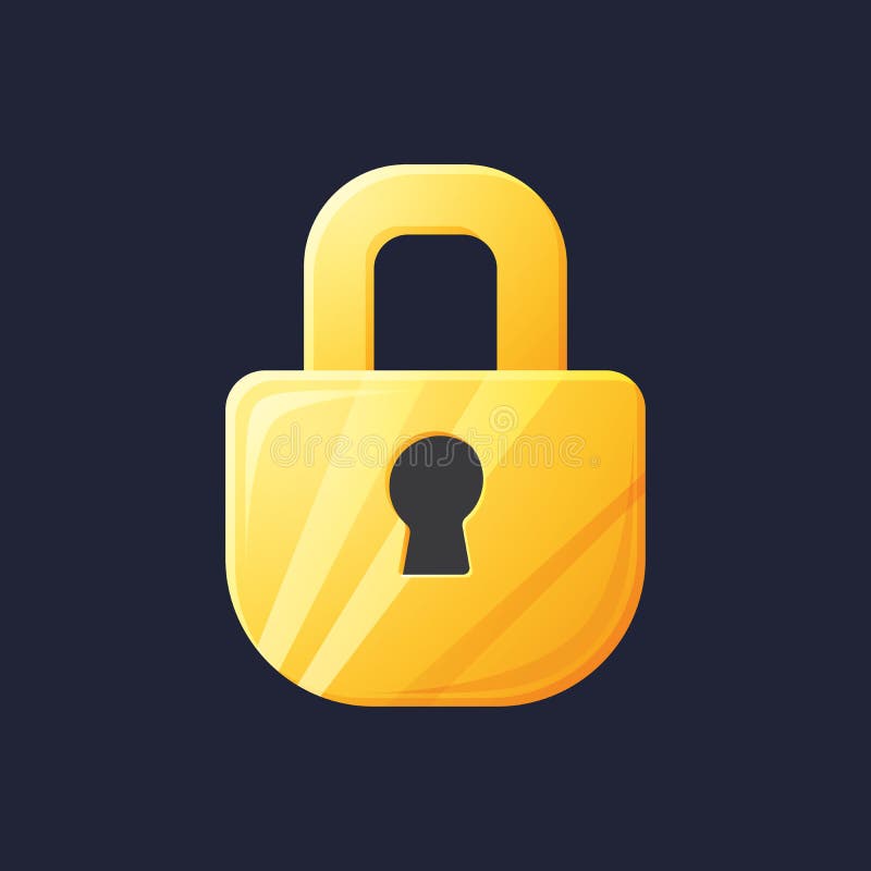 Game UI Asset. Gaming User Interface Lock Icon Stock Vector ...
