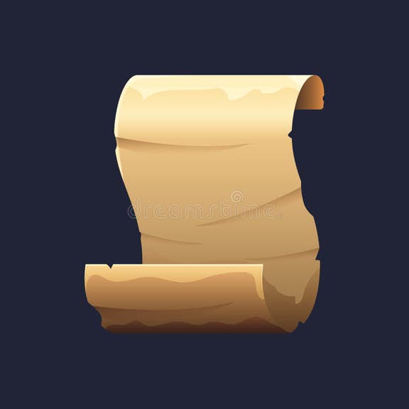 Game UI Asset. Gaming User Interface Paper Scroll Icon Stock Vector ...