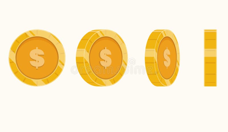 Game Ui Elements. Set of Gold Coins Stock Vector - Illustration of ...