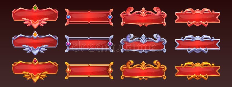 Game Ui Frames, Gold Silver Copper Medieval Menu Stock Vector ...