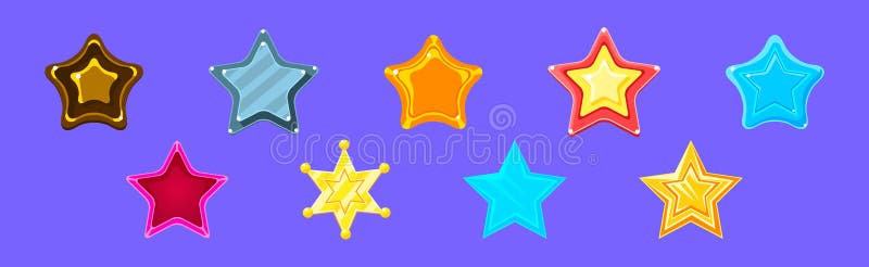 Game UI Glossy Star Object and Item Vector Set Stock Vector ...