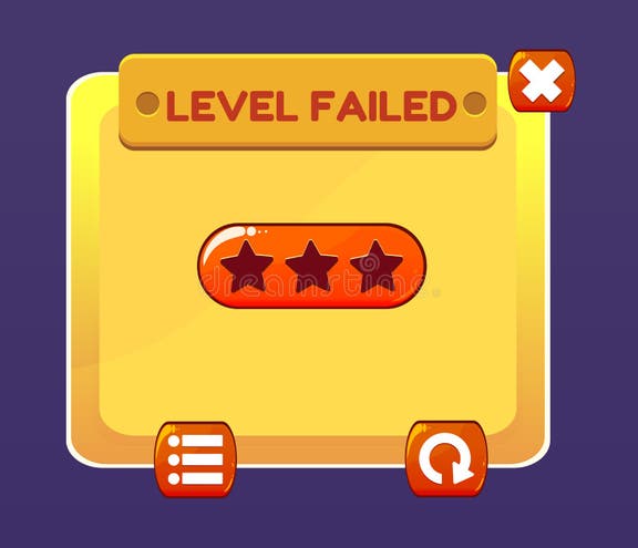 Game UI. Interface Design. Level Failed Screen. Stock Vector ...