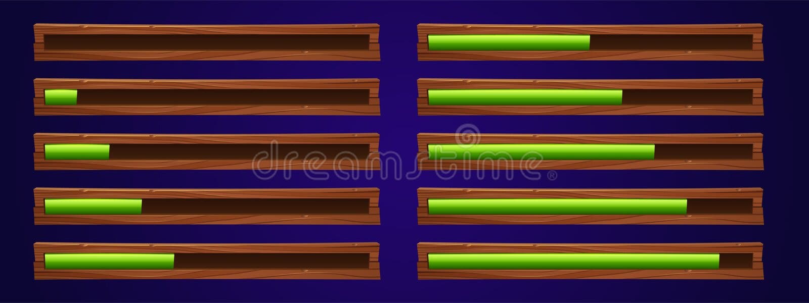 Game Ui Loading Progress Bars Cartoon Vector Set Stock Illustration ...