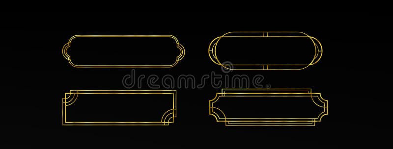 Game Ui Long Button with Thin Gold Frame. Stock Illustration ...