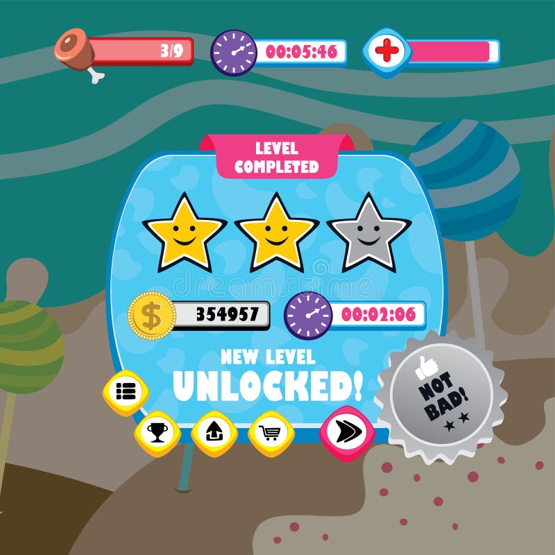 Game Ui Menu Application Mobile App Stock Vector - Illustration of ...