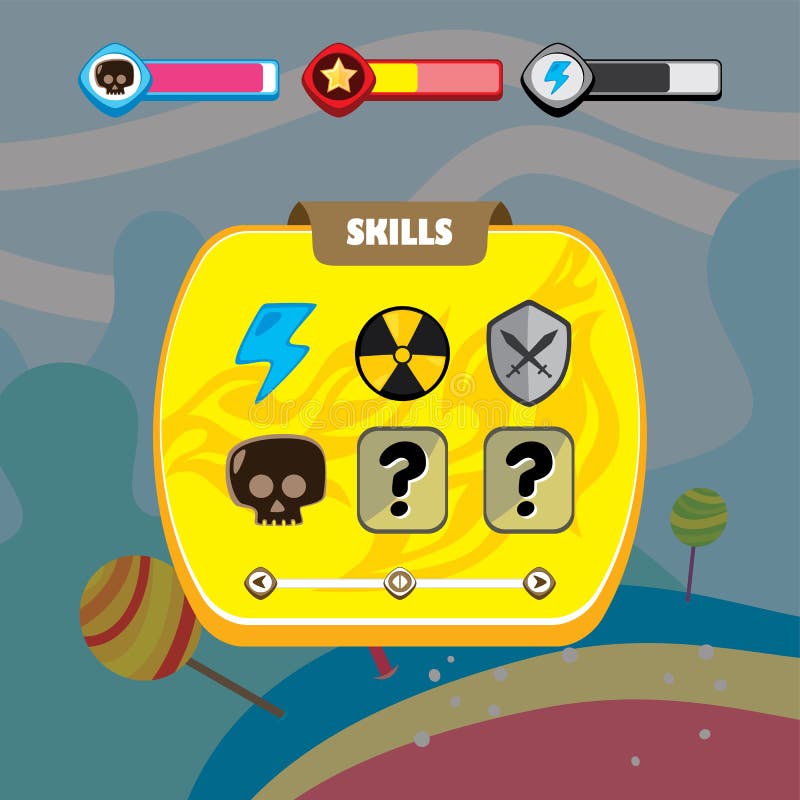 Game Ui Menu Application Mobile App Stock Vector - Illustration of menu ...