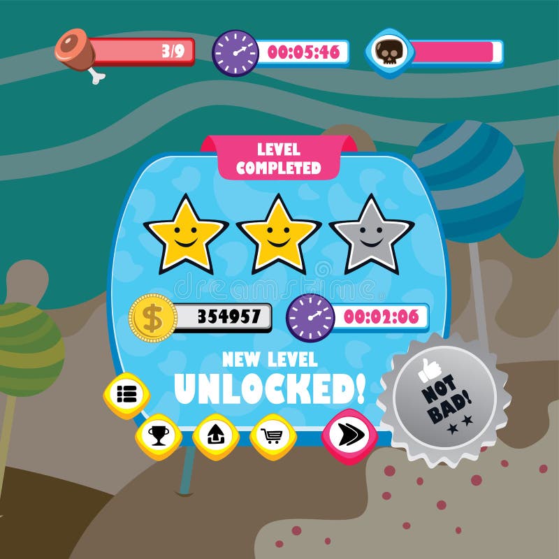 Game Ui Menu Application Mobile App Stock Vector - Illustration of ...