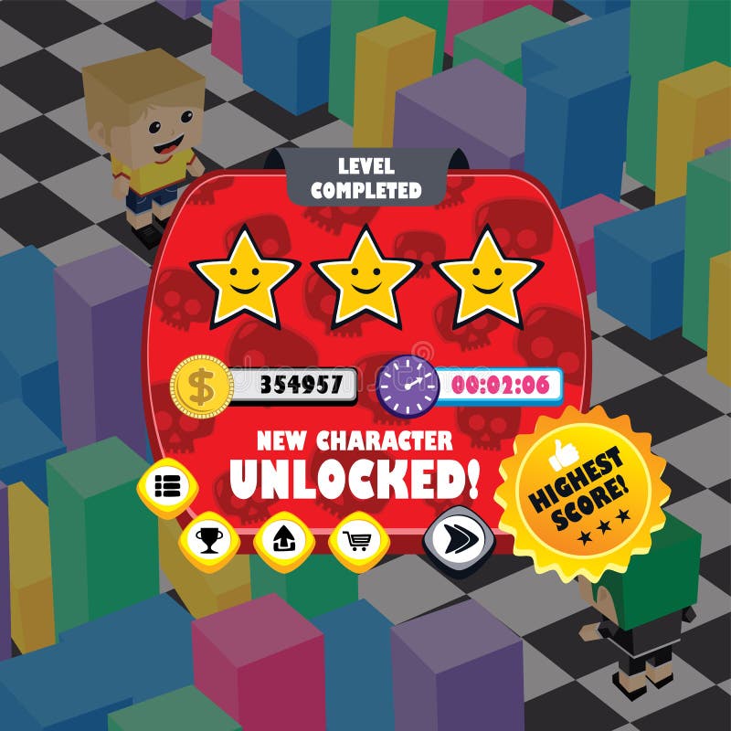 Game Ui Menu Application Mobile App Stock Vector - Illustration of sign ...