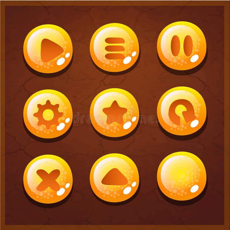 Game Button Set stock vector. Illustration of icons, circle - 45434478