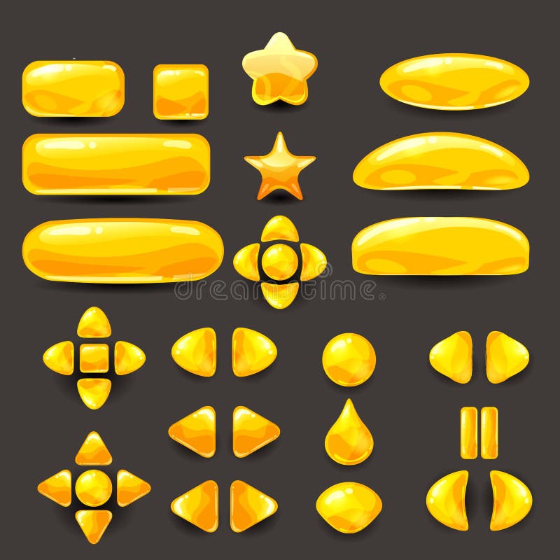Set Game Ui . Complete Yellow Menu of Graphical User Interface GUI To ...