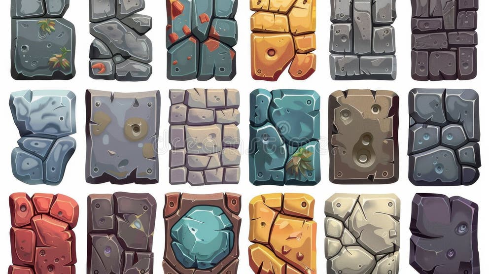 Game User Interface Assets - Cartoon Illustration of a Set of Buttons ...