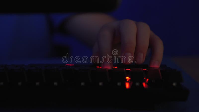 Game Using Keyboard. Male Hacker Breaks into System Stock Video - Video ...