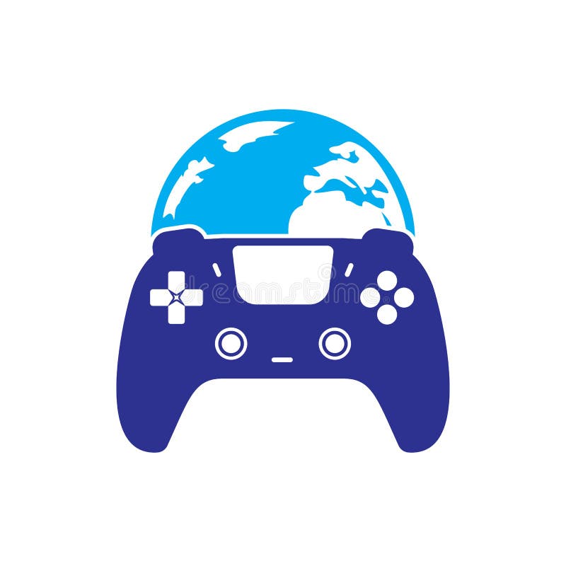Game World Vector Logo Design. Globe and Game Console Vector Icon Logo ...