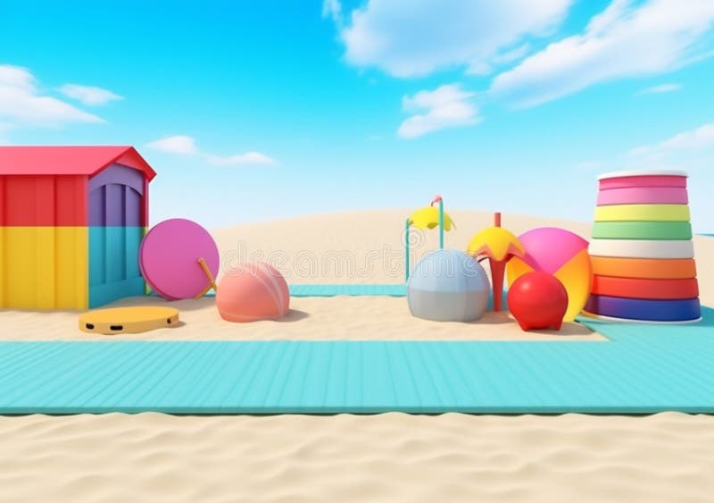 Game Zone, for Children. 3d Realistic Elements. AI Generated Stock ...