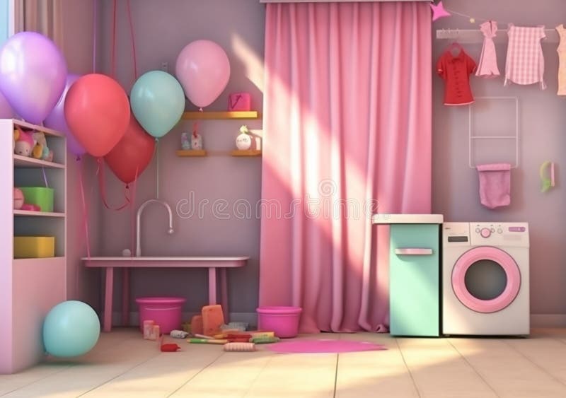 Game Zone, for Children. 3d Realistic Elements. AI Generated Stock ...