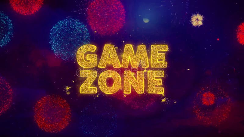 Game Zone Text on Colorful Ftirework Explosion Particles. Stock Video ...