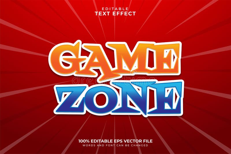 Game Zone Text Effect, Editable Text Effect Stock Vector - Illustration ...