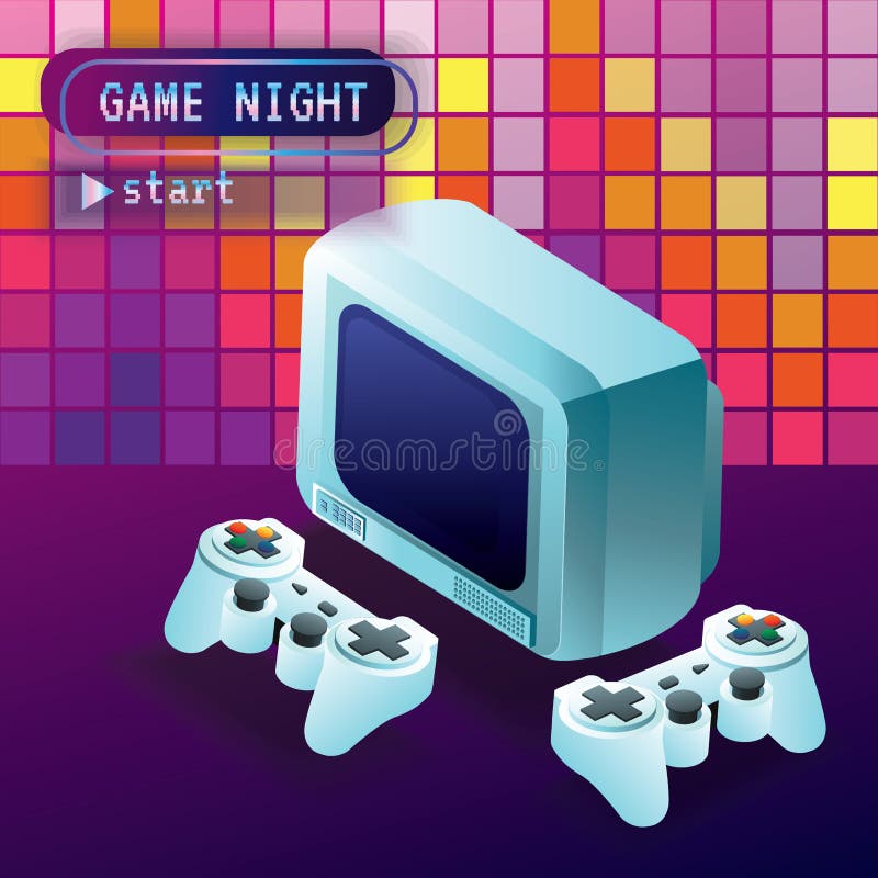 Game zone vector art icon stock vector. Illustration of console - 221848558