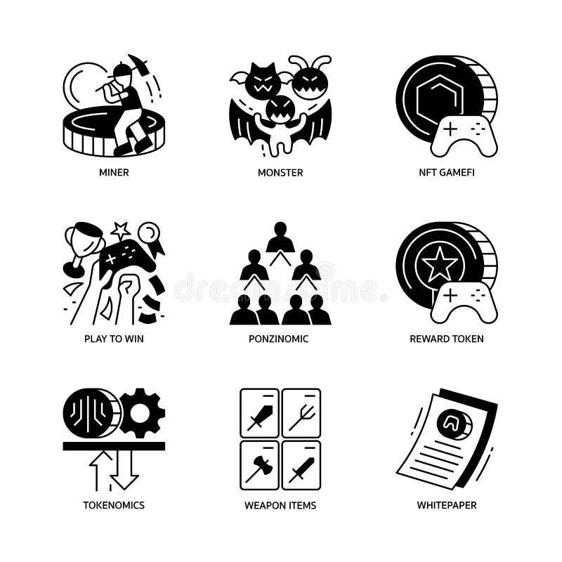 GameFi Icons Set stock vector. Illustration of defi - 249996349