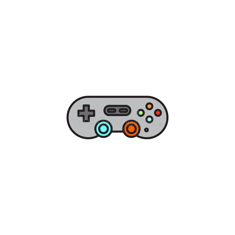 Gamepad Colored Vector Icon on White Background Stock Illustration ...