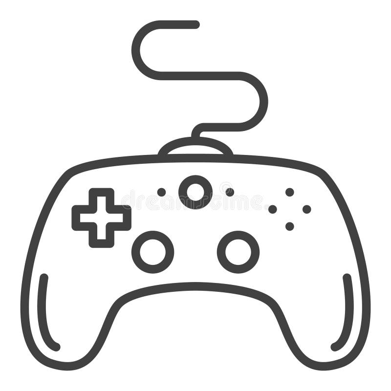 Gamepad For Computer Vector Gamer Controlling Device Icon Or Symbol In Thin Line Style Stock