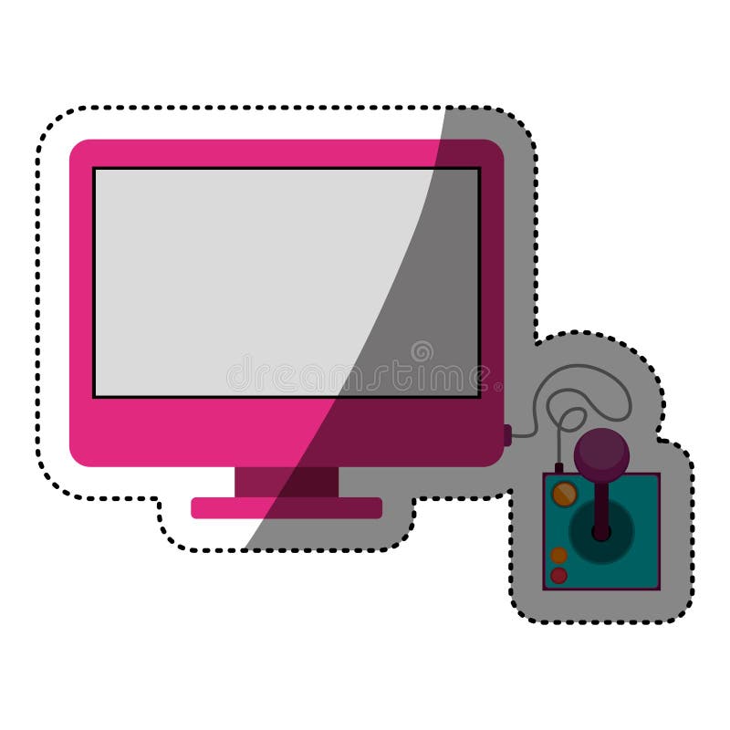 Gamepad and Computer of Videogame Design Stock Vector - Illustration of ...