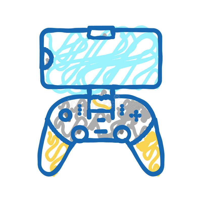 Gamepad Controller for Phone Icon Doodle Illustration Stock Vector ...