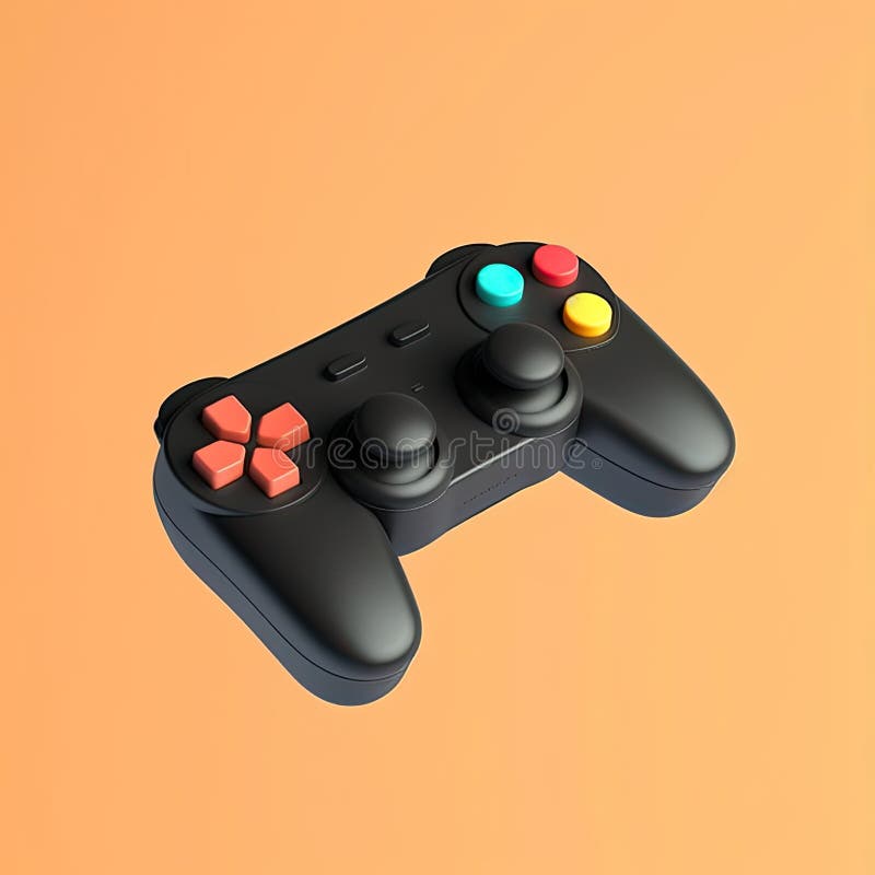 Gamepad 3d Model Isolated, Realistic 3d Game Controller Illustration ...