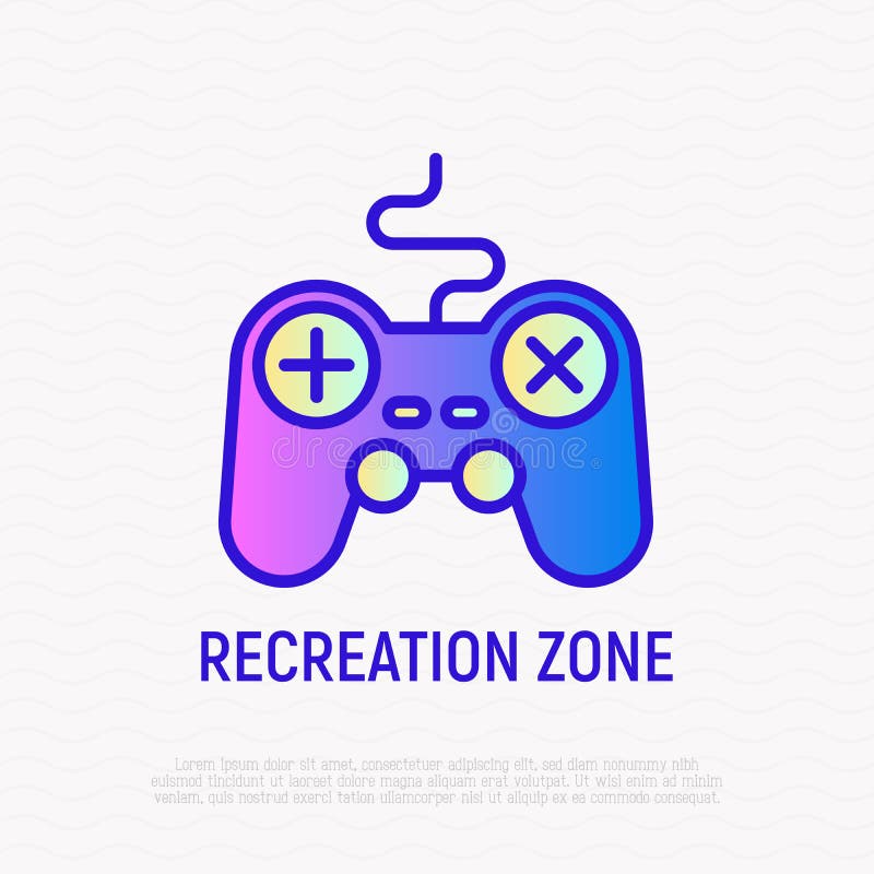 Gamepad Gradient Thin Line Icon. Symbol of Recreation Zone Stock Vector ...