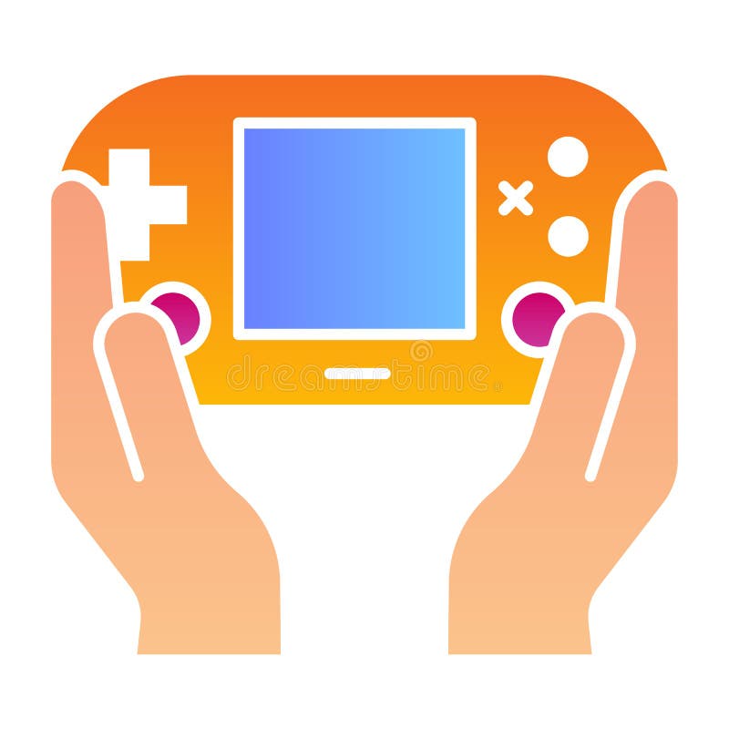 Gamepad in Hands Flat Icon. Joypad in Arms Vector Illustration Isolated ...