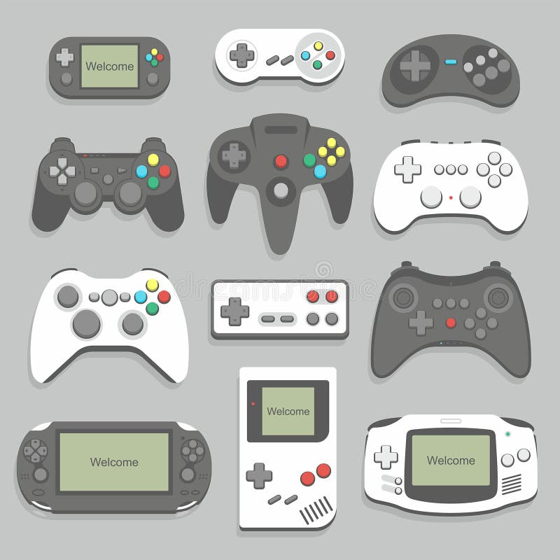 Gamepad icon set stock vector. Illustration of human - 70398825