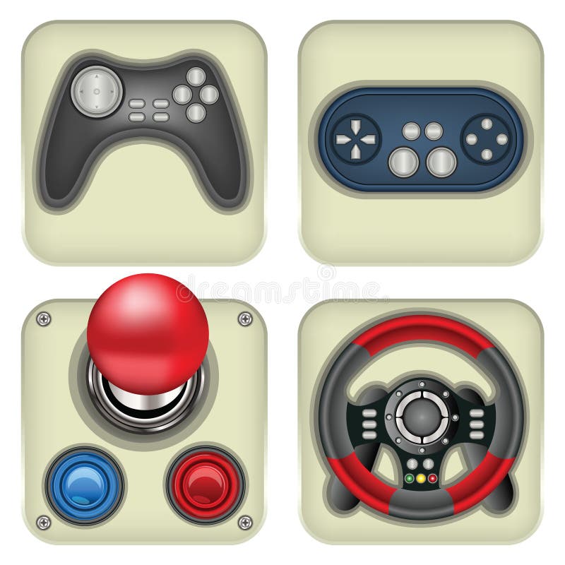 Gamepad icons stock illustration. Illustration of wireless - 48617770
