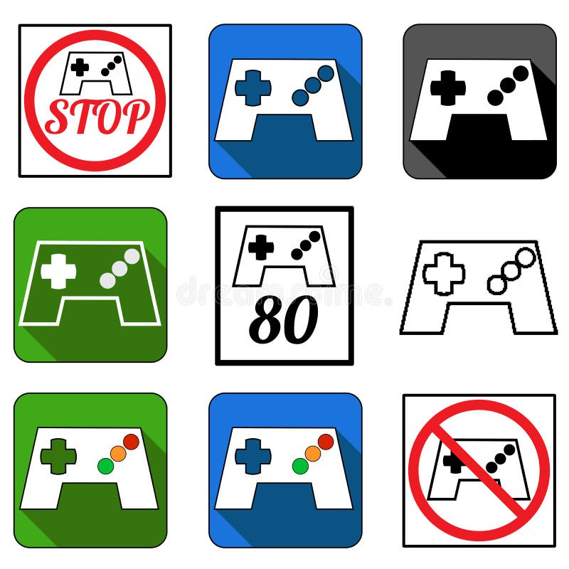 Gamepad icons set stock vector. Illustration of flat - 76332340