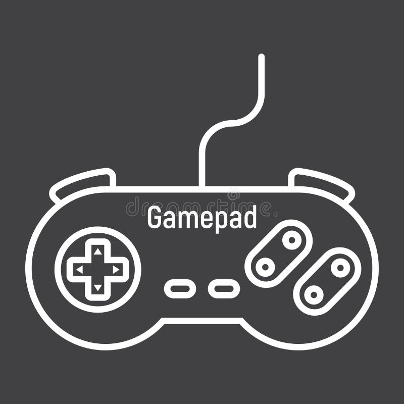 Gamepad Line and Glyph Icon, Video Games and Console, Joystick Sign ...