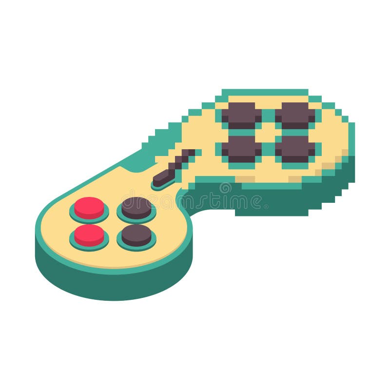 Gamepad Pixel Art. Joystick 8bit Stock Vector - Illustration of ...